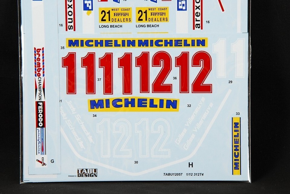 TABU DESIGN DECAL TABU-12057 [For TAMIYA 1/12 Ferrari 312T4 BIG SCALE ...