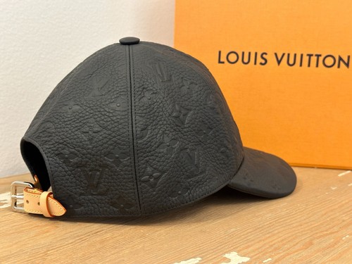 LOUIS VUITTON Baseball Hat Cap 60 Casquette Embossed Monogram Noir ...