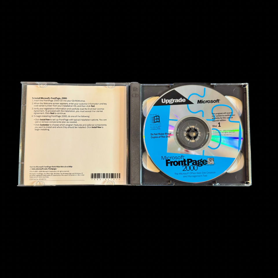 Microsoft Office FrontPage 2000 Upgrade 2 CD's with Product Key | eBay