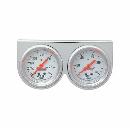 Summit Racing Gauge Kit 2 5/8" Water Temperature Oil Pressure AutoMeter ...
