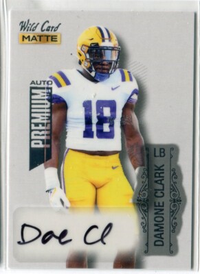 2022 Wild Card Matte Damone Clark Premium AUTO AUTOGRAPH RC LSU TIGERS ...