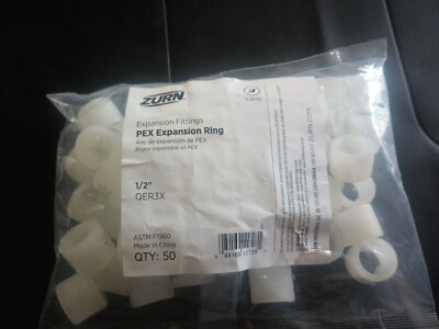 BAG OF 50 ZURN PEX EXPANSION RINGS 1/2" PEX EXPANSION RINGS HALF INCH ...