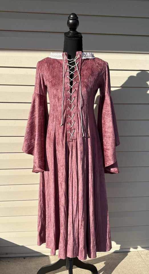 Women’s Dusty Pink Renaissance Dress CosPlay Medieval Costume Ren-Faire ...