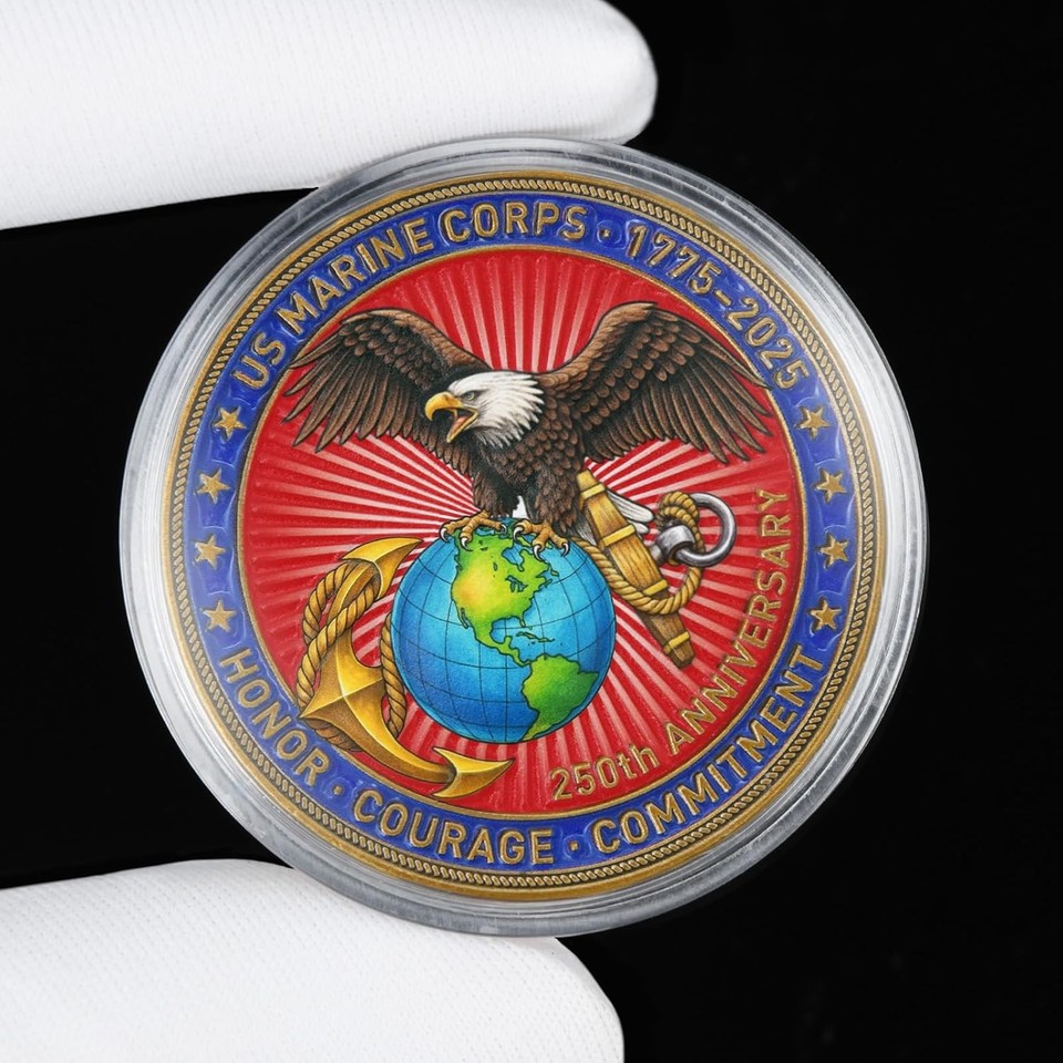 USMC 250th Anniversary Military Challenge Coin – Double-Sided 1.57 ...