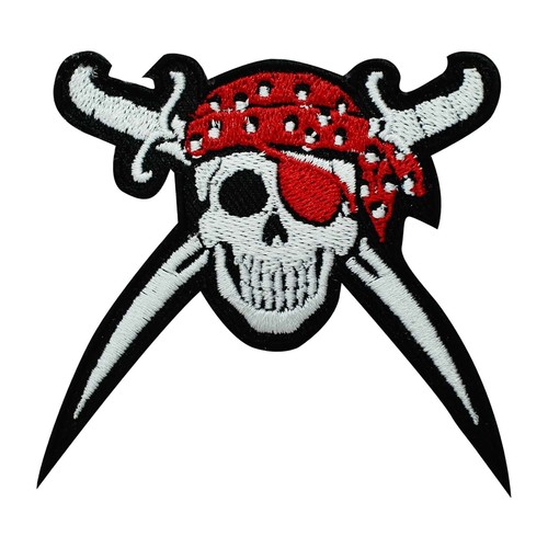 Pirate skull patch, Bikers jacket patch skull patch Iron on Sew on ...