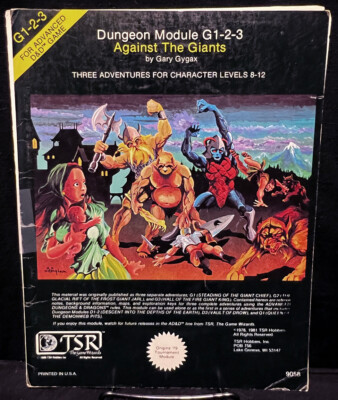 D&D Dungeon Module G1-2-3 Against The Giants TSR 9058 Original printing ...
