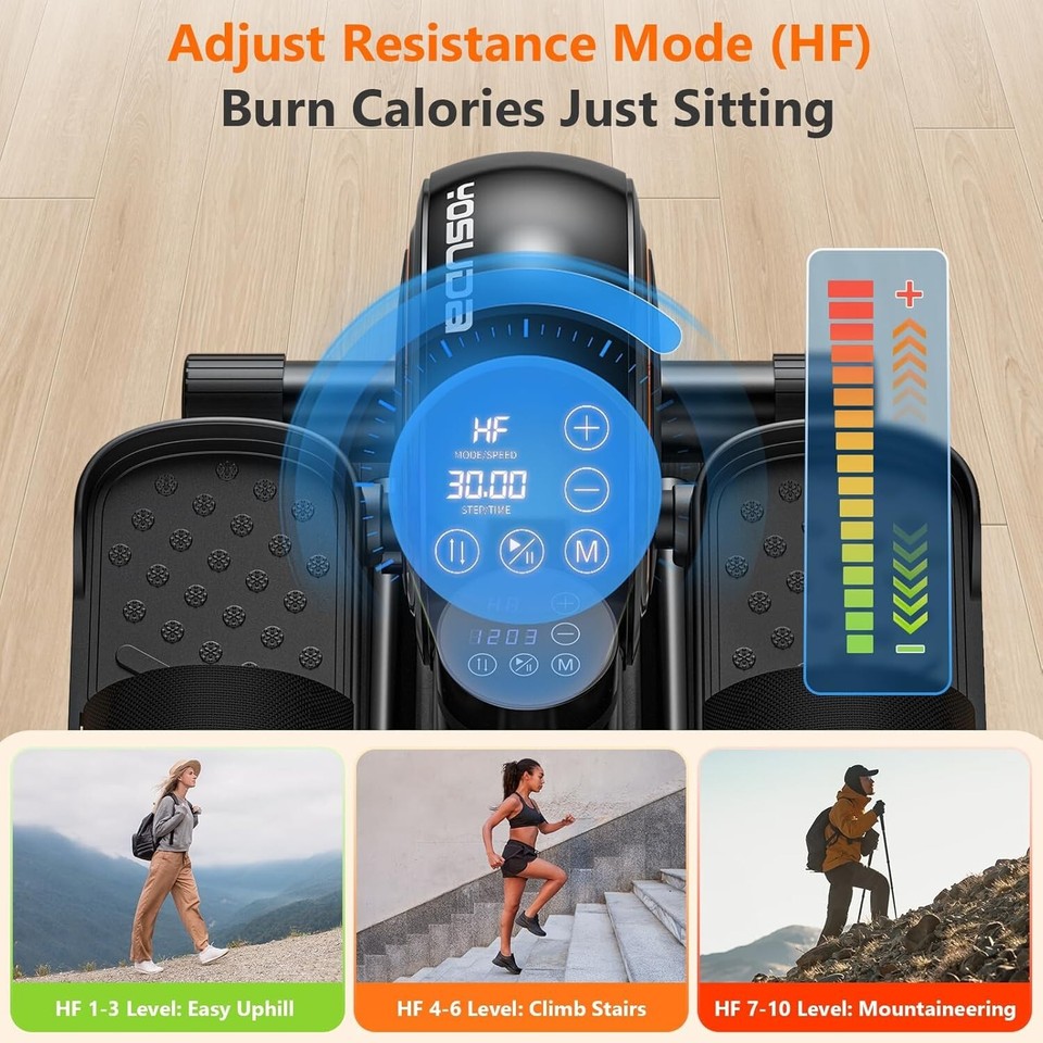 Under Desk Elliptical Leg Exerciser with Non-Slip Foot Straps YOSUDA ...