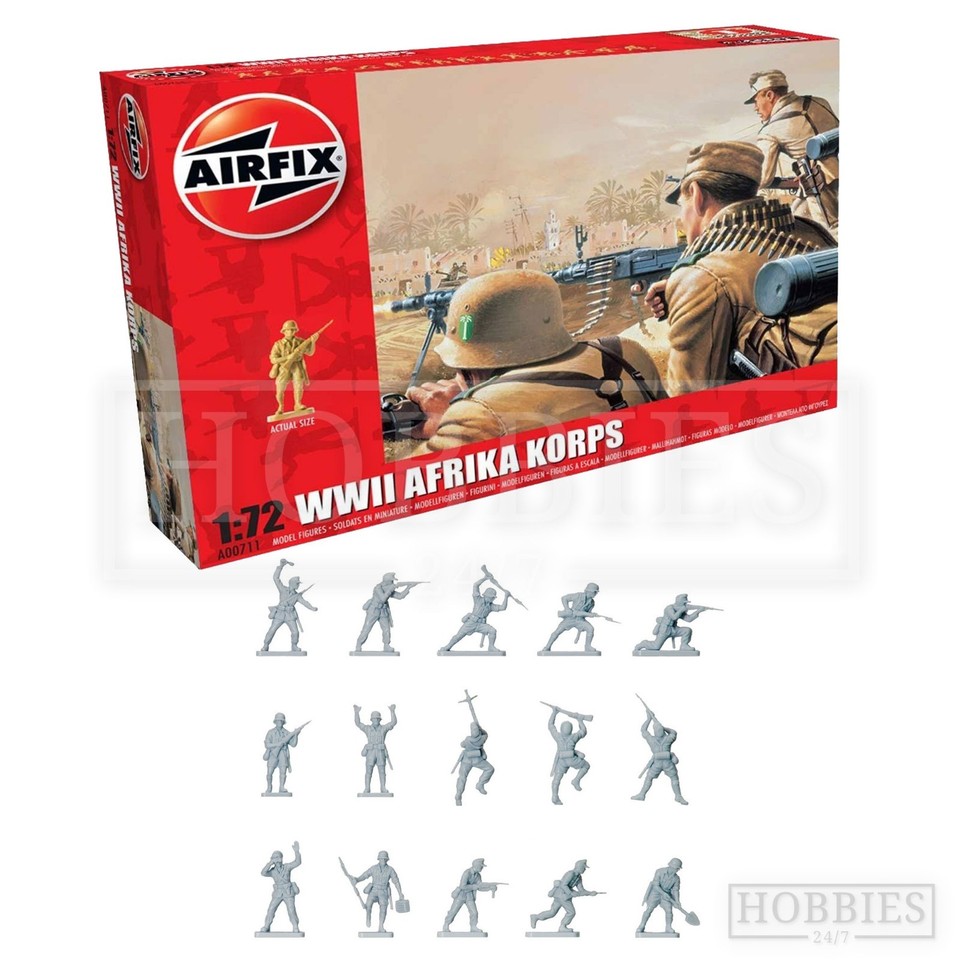Airfix WW2 Figures 1:76 Model Kit 48 Army Soldiers British German US ...