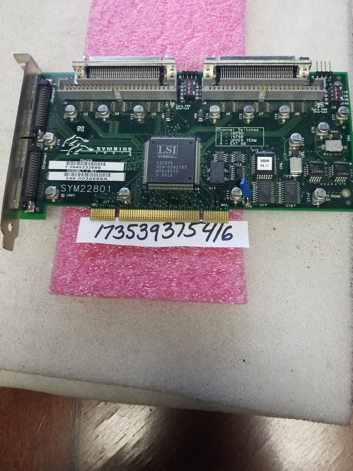 Symbios Logic 348-0036689A SYM22801 Dual Channel UW SCSI | eBay