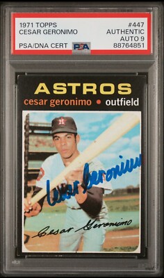 1971 Topps 447 Cesar Geronimo Signed Rookie Card PSA Astros RC Auto ...