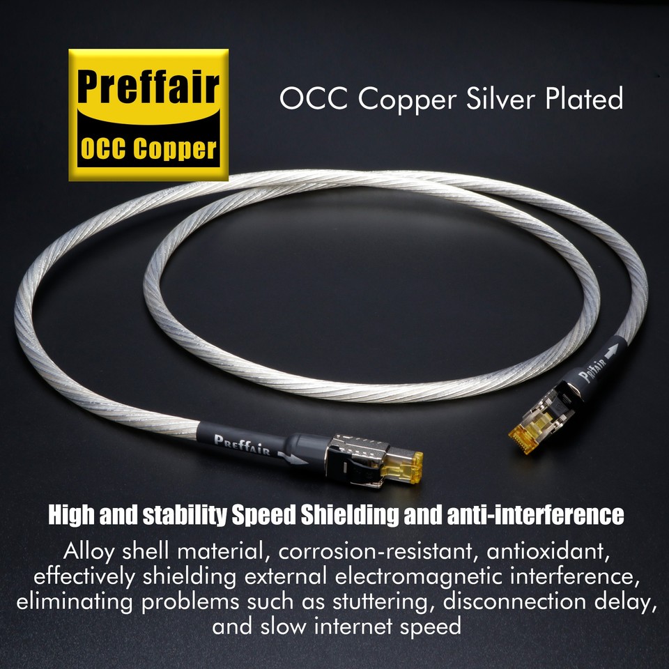Audiophile HIFI Ethernet Cable Cat8 Speed Lan Cable RJ45 Network Patch ...