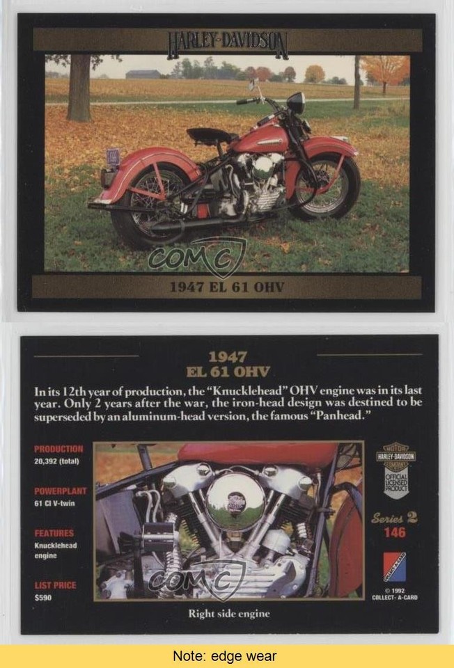 1992 Collect-A-Card Harley-Davidson Series 2 1947 EL 61 OHV #146 READ ...