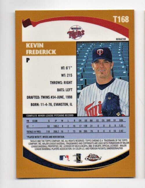 2002 Topps Chrome Traded Refractors Kevin Frederick Twins B-412 | eBay