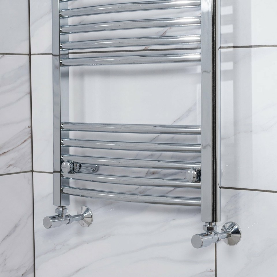 Contemporary Curved Bathroom Heated Towel Rail Radiator Rad 800 x 500 ...
