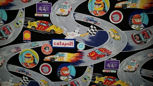 LINED WINDOW VALANCE 42X12 SPORTS CLUB NASCAR RACING FLAG CATAPULT ...