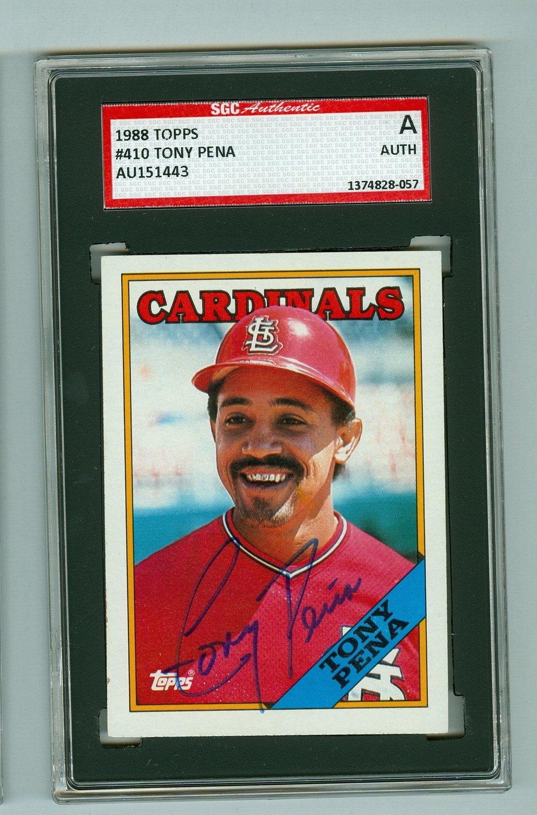 Tony Pena Autographed 1988 Topps Card #410 Stl Cardinals SGC Authentic ...