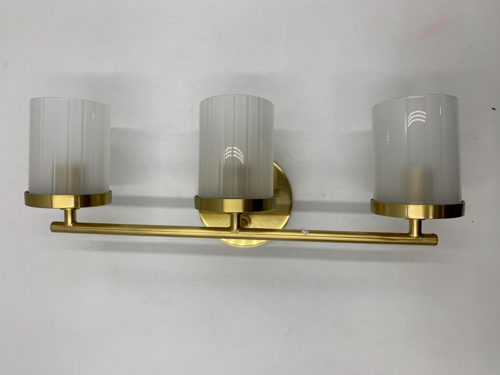 Pottery Barn Aged Brass Geometric Gul Triple Sconce Light Frosted ...