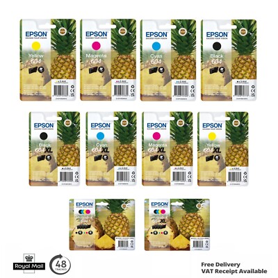 Genuine Epson 604 / 604XL Pineapple Ink Cartridge CMYK Epson XP-2200 XP ...