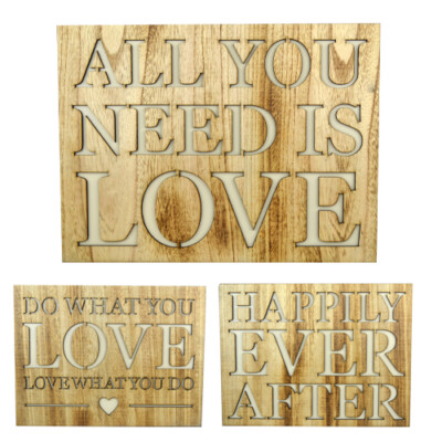 40CM WOODEN CUT OUT WORD PLAQUE SIGN WALL HANGING HOME DECOR ORNAMENT ...