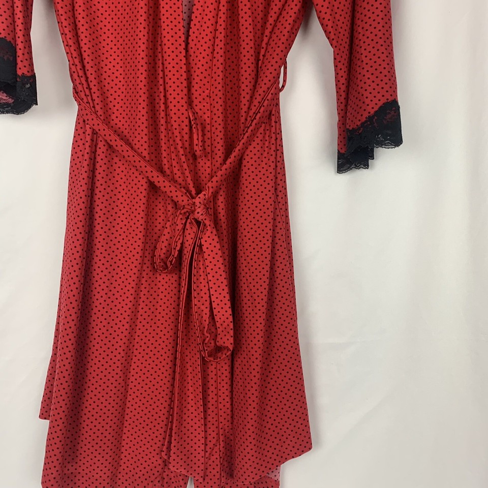 Studio Donatella Women Bathrobe House Robe Sleepwear Sz L/XL Red Black ...