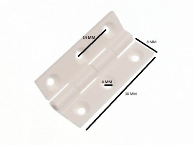 Butt Hinge Door Cupboard Nylon White 25mm 1 In IWith Screws 10 Pairs ...