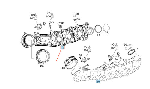 2018 MERCEDES-BENZ S560 W222 FACELIFT LEFT CHARGE AIR DISTRIBUTOR ...