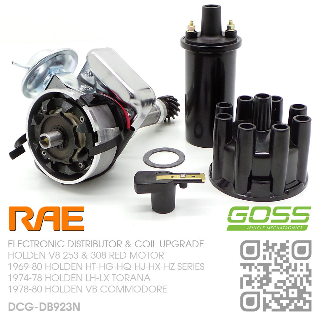 RAE ELECTRONIC DISTRIBUTOR & GOSS COIL V8 253 & 308 RED [HOLDEN LH-LX ...