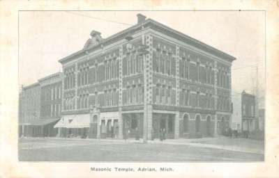 Adrian Michigan Masonic Temple Street View Antique Postcard K94416 | eBay