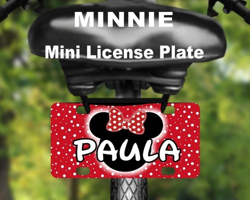 MINNIE MOUSE MINI LICENSE PLATE Any Name Personalized Kids Bicycles ...