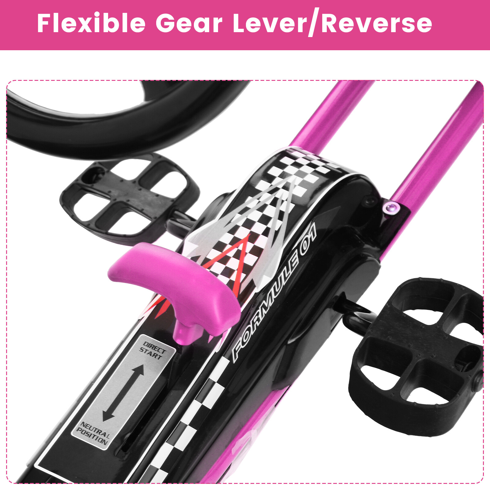Go Kart 4 Wheel Pedal Powered Kids Ride On Toy w/ Adjustable Seat Pink ...