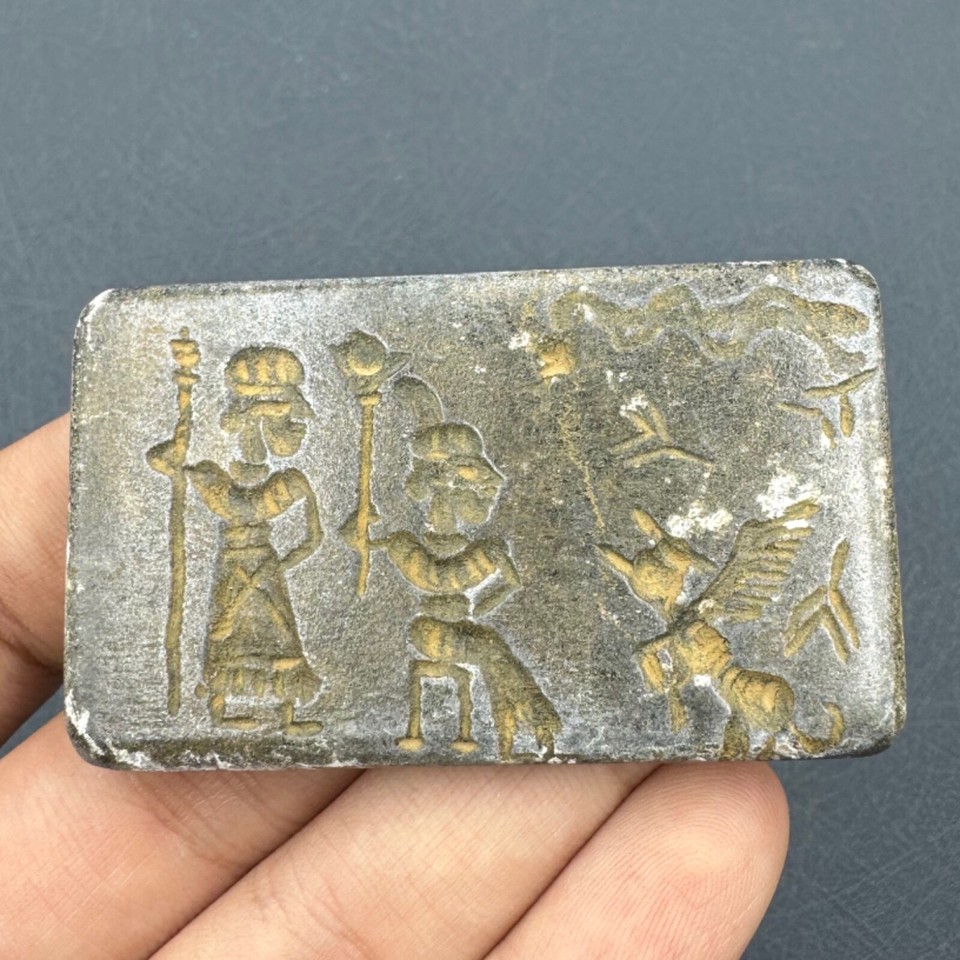 One Very Ancient rare Sumerian king with animals image tablet | eBay