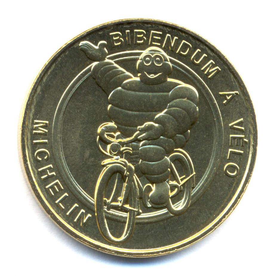 63 CLERMONT-FERRAND, Michelin 15, Bibendum à vélo, 2023, Monnaie de ...