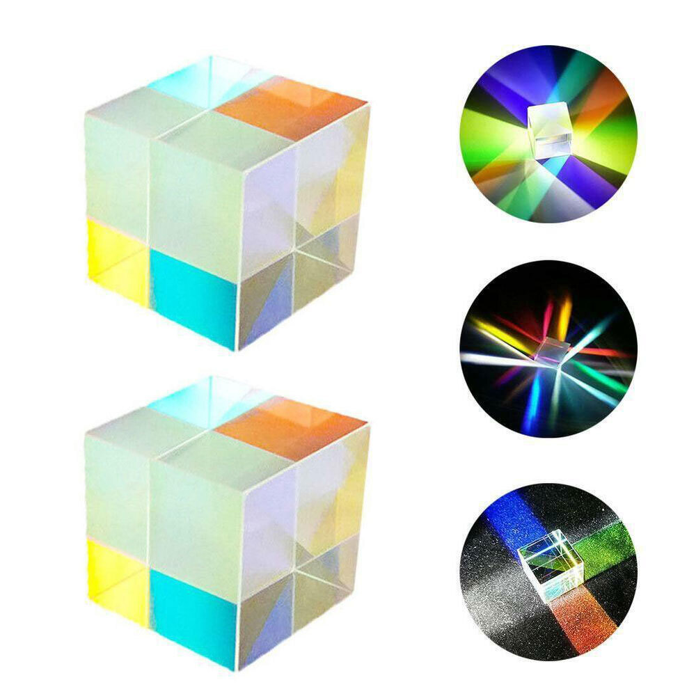2pc Optical Glass X-Cube Dichroic Cube Prism RGB Combiner Splitter ...