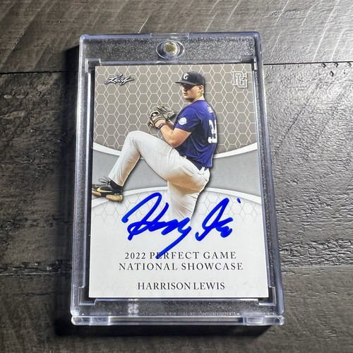 HARRISON LEWIS Signed IP AU 2022 LEAF PERFECT GAME National Showcase ...