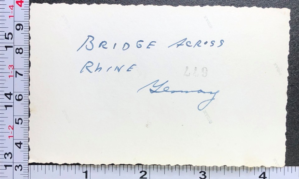 WW2 Era Military BW Photo Snapshot Destroyed Bridge Across Rhine ...