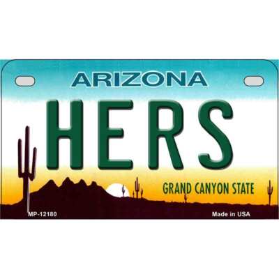 Hers Arizona Novelty Metal Motorcycle Plate MP-12180 | eBay