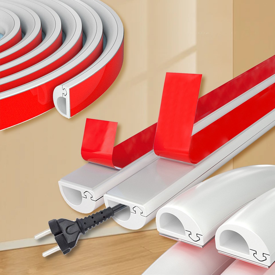 1-3m Self Adhesive Trunking Electrical Cable Conduit Wire Channel Cable ...