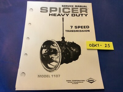 Dana Spicer Transmission Service Manual 7 Speed model 1107 | eBay