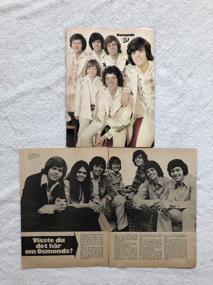 The Osmonds 1974 Donny Osmond Poster Clipping Swedish Magazine ZIP ...