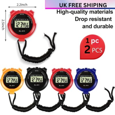 New Digital Handheld Sports Stopwatch Stop Watch Timer Alarm Counter UK ...