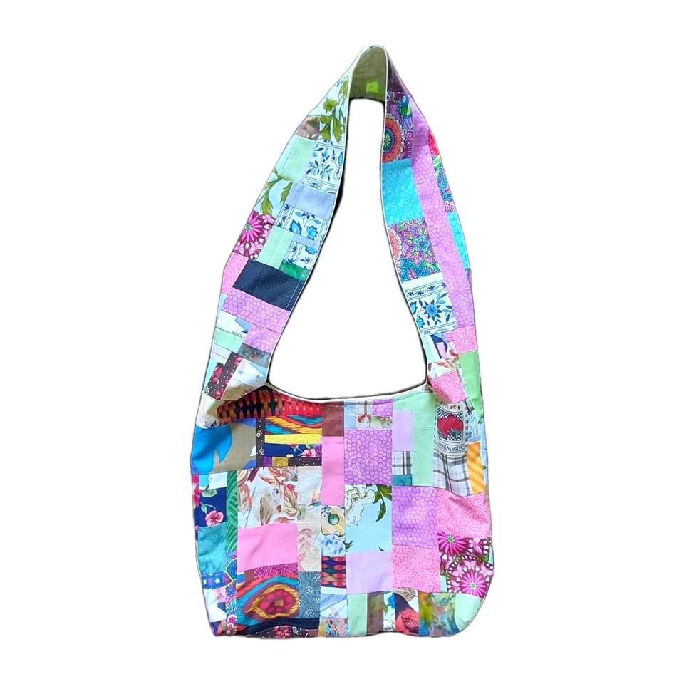 Patchwork Hobo Crossbody Handbag - Crazy Quilt Patchwork Sling Handmade ...