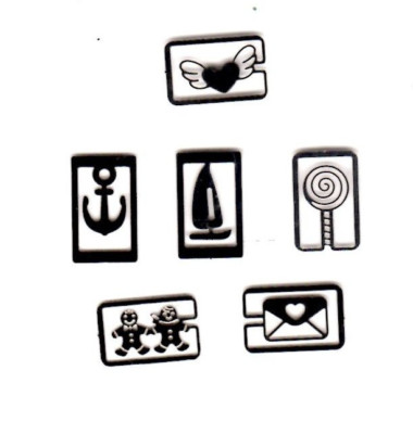 6 Bookmarks Metal Email Heart Sailing Boat Anchor Miniature Gingerbread ...