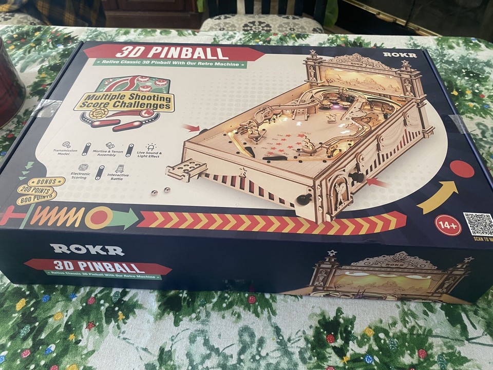 ROKR Tabletop Pinball 3D Wooden Puzzle DIY Assemble Pinball Game | eBay