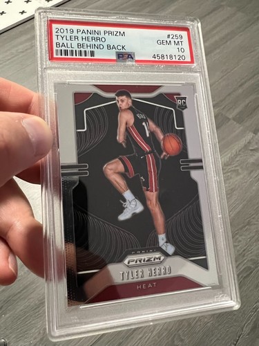 2019 TYLER HERRO HEAT PANINI PRIZM BALL BEHIND BACK VARIATION PSA 10 ...