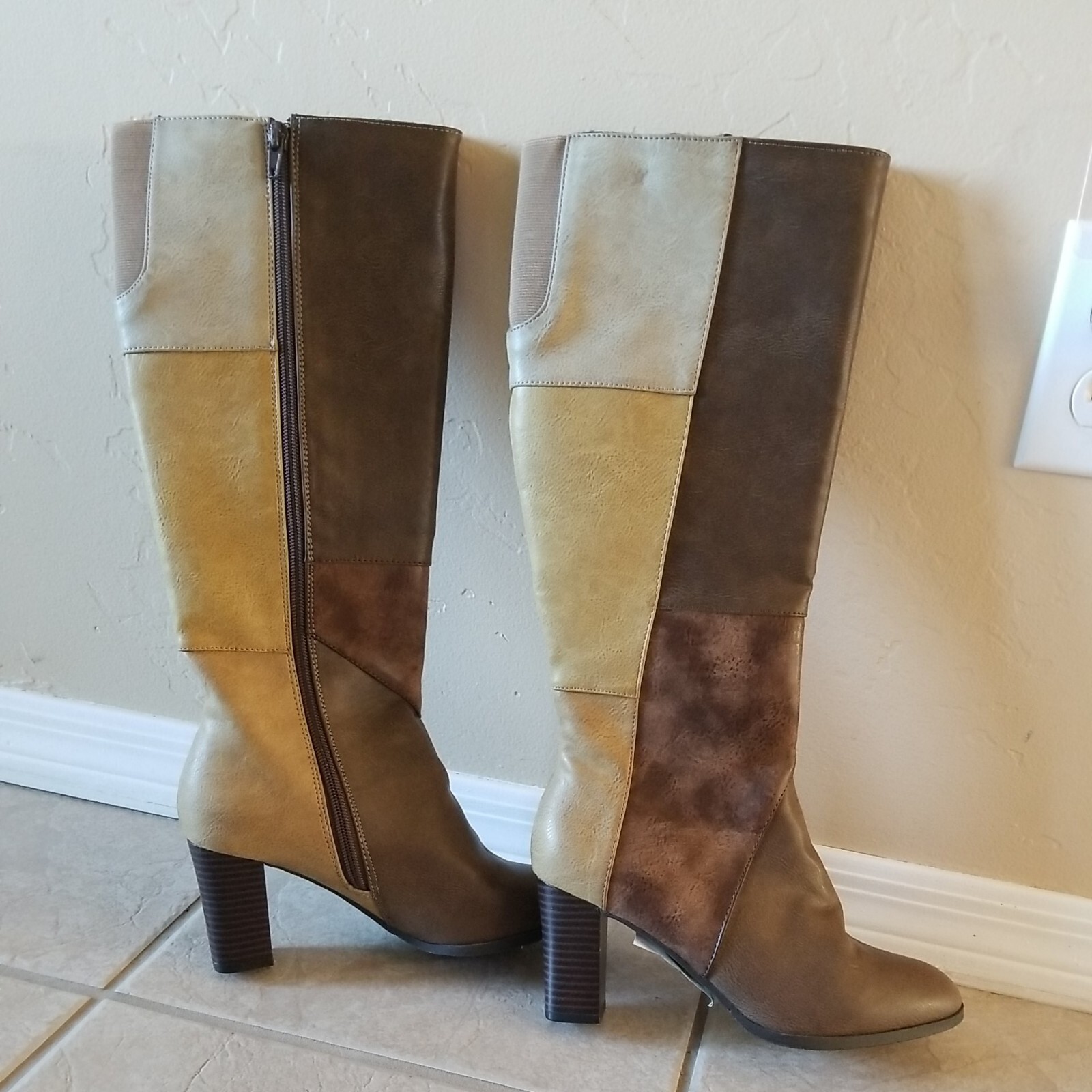 New York Transit Multi-Colored Boots Shades of Brown 6M | eBay