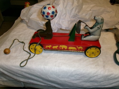 Wolverine Sandy Andy trick platform Tinplate Litho Pull Toy, Seal ...