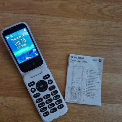 Doro 6820 Flip Big Button Mobile Phone, Unlocked, 4G, Red | eBay UK