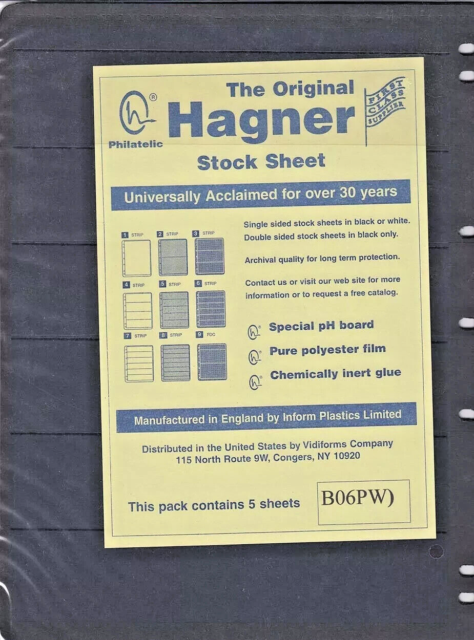 Used Once HAGNER Stock Sheets Single Side 6 Row 5 Pages Fits Standard ...
