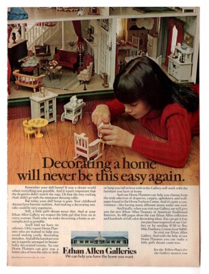 Vintage 70s mag print ad Ethan Allen Galleries New England Vermont ...