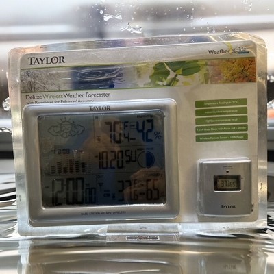 Taylor 1541 Wireless Weather Forecaster W/ Barometer Alarm Clock ...
